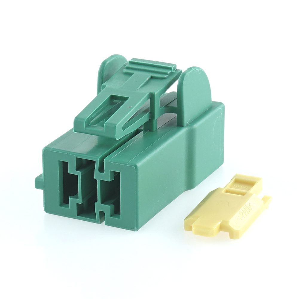 Female holder, 2-pole, with secondarylock, green | miunske product ...