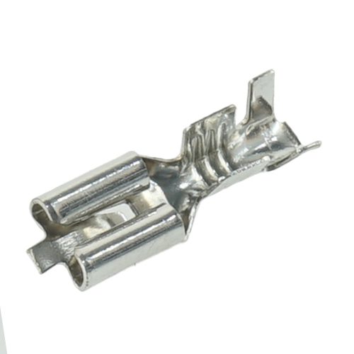 Flat receptacle 4.8mm, 1-2.5mm², with latching nose, tin-plated brass ...