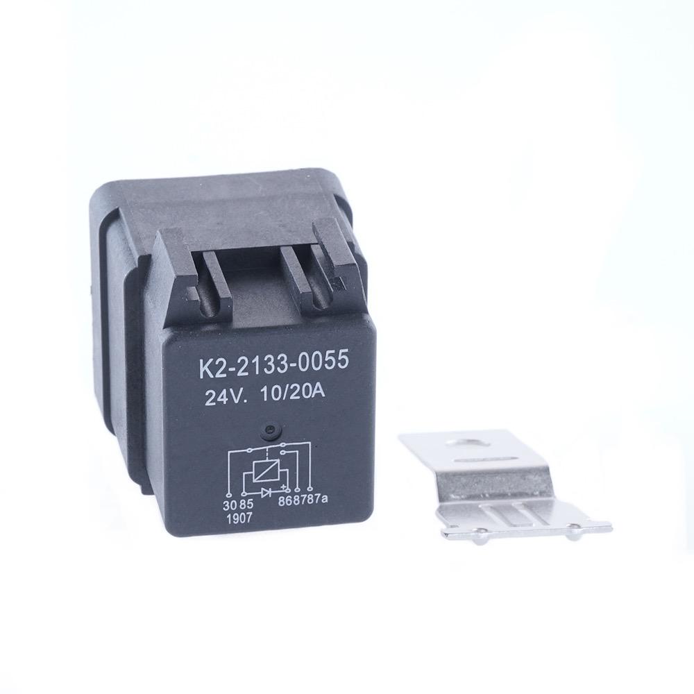 Mini Relay 24V, 10/20A, changeover contact, with diode, flap ...