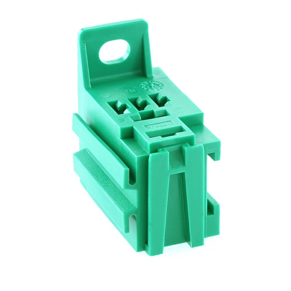Micro Relay Socket with bracket and extension, 2x6.3mm+3x4.8mm, green ...