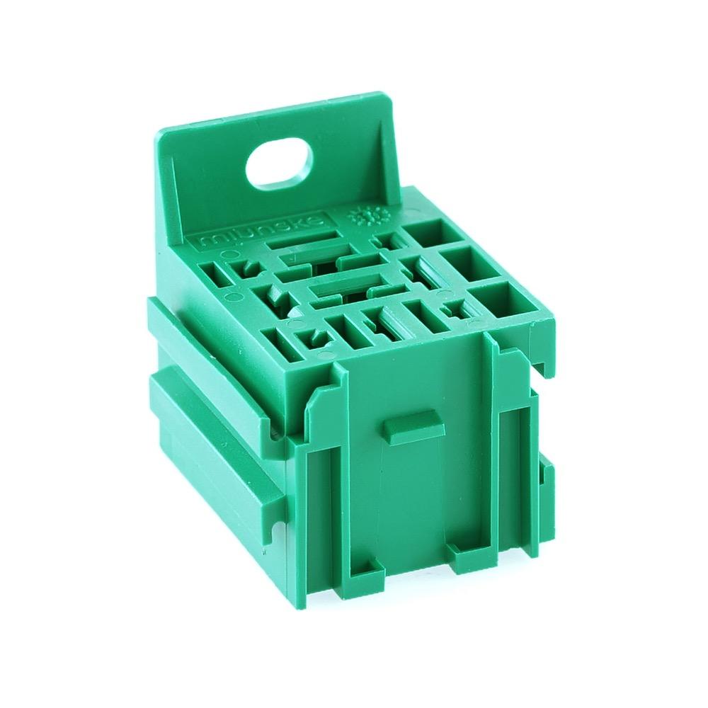 Mini Relay Socket with bracket and extension, 5x6.3mm+4x2.8mm, green ...