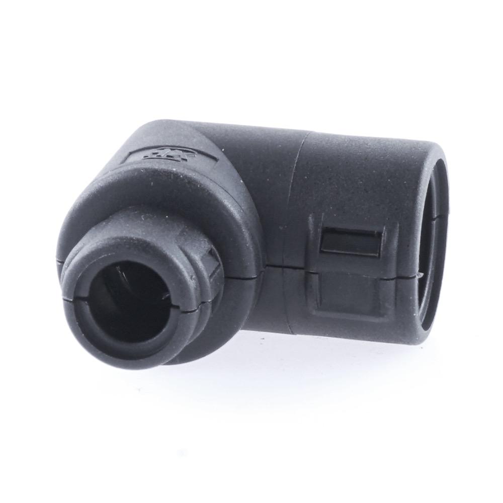 Hinged Conduit Joiner elbow, NW 13-7,5 90°, black | miunske product ...